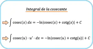 Integral de la cosecante